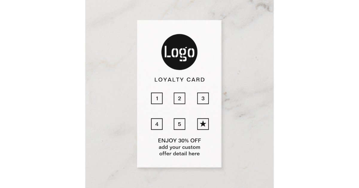 Business Logo | Professional Company Punch Loyalty Card | Zazzle