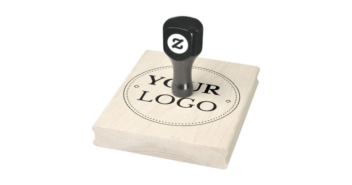 Business Logo Professional Corporate Modern Rubber Stamp | Zazzle