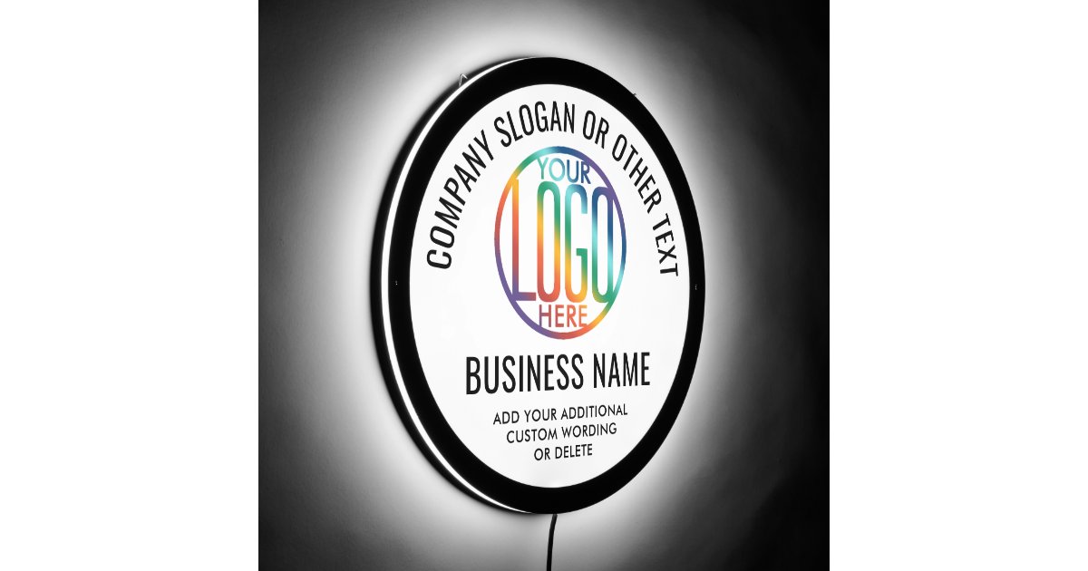 Business Logo Professional Illuminated Backlit LED Sign | Zazzle