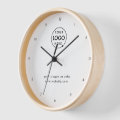 Business Logo | Professional Modern Minimal White Clock | Zazzle