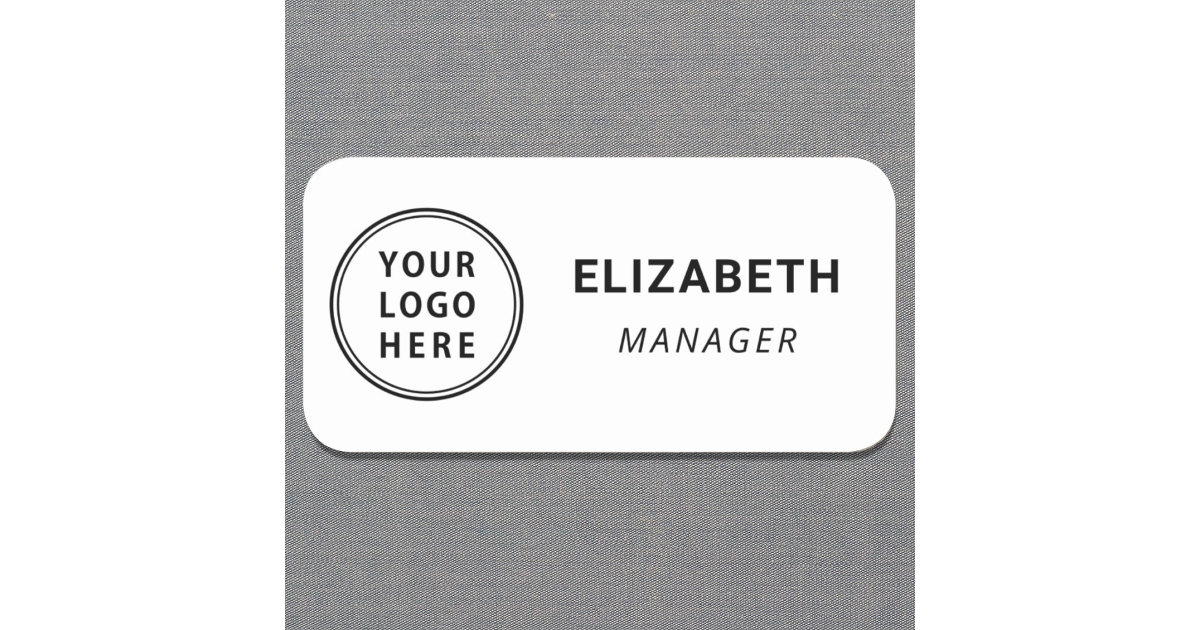 Business Logo Professional Name Tag | Zazzle
