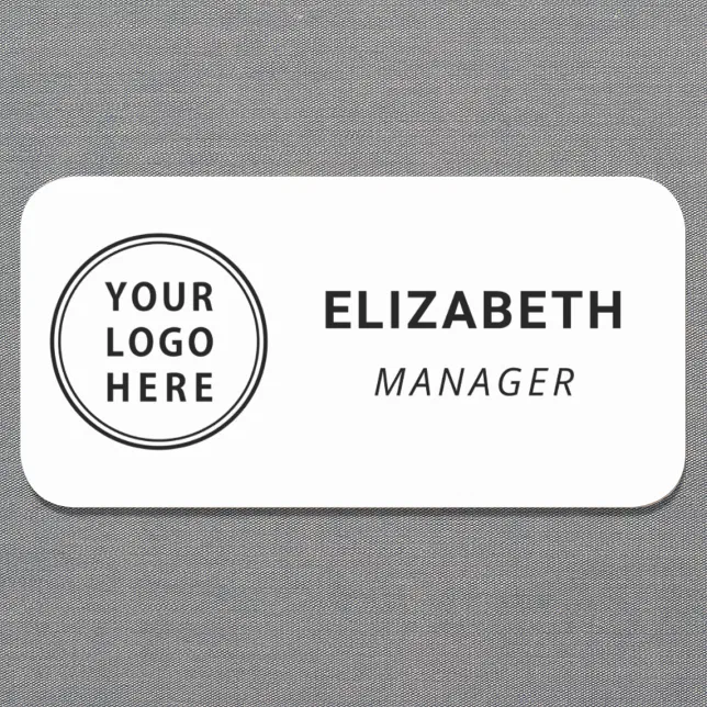 Business Logo Professional Name Tag | Zazzle