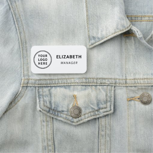 Business Logo Professional Name Tag | Zazzle