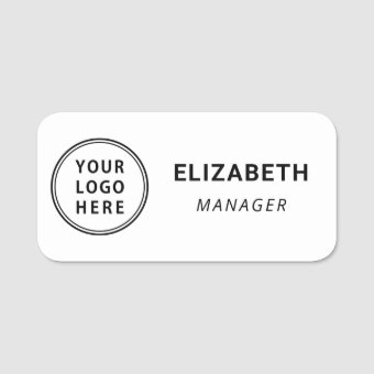 Business Logo Professional Name Tag | Zazzle