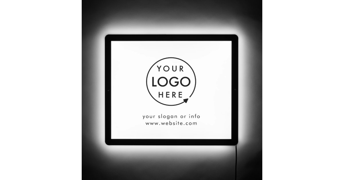 Business Logo Professional Promotional Modern LED Sign | Zazzle