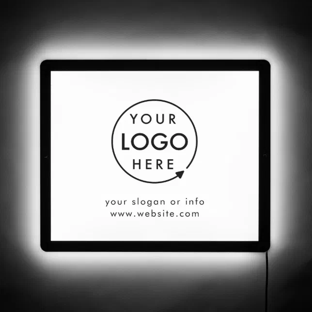 Business Logo Professional Promotional Modern LED Sign | Zazzle