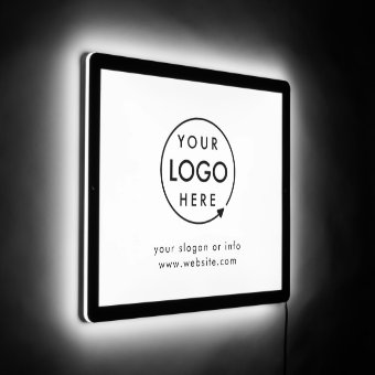 Business Logo Professional Promotional Modern LED Sign | Zazzle
