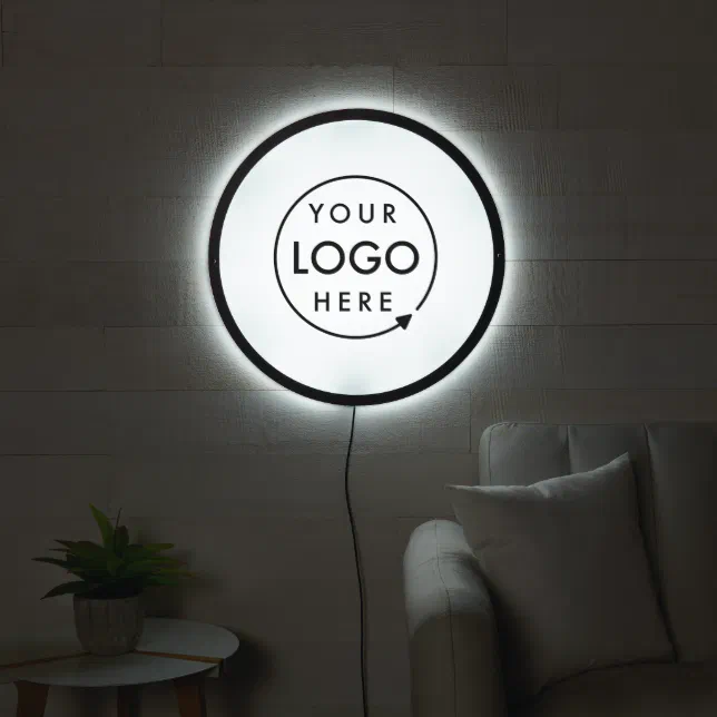 Business Logo Professional Promotional Modern LED Sign | Zazzle