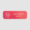 Business Logo Professional Staff Employee Red Name Tag | Zazzle