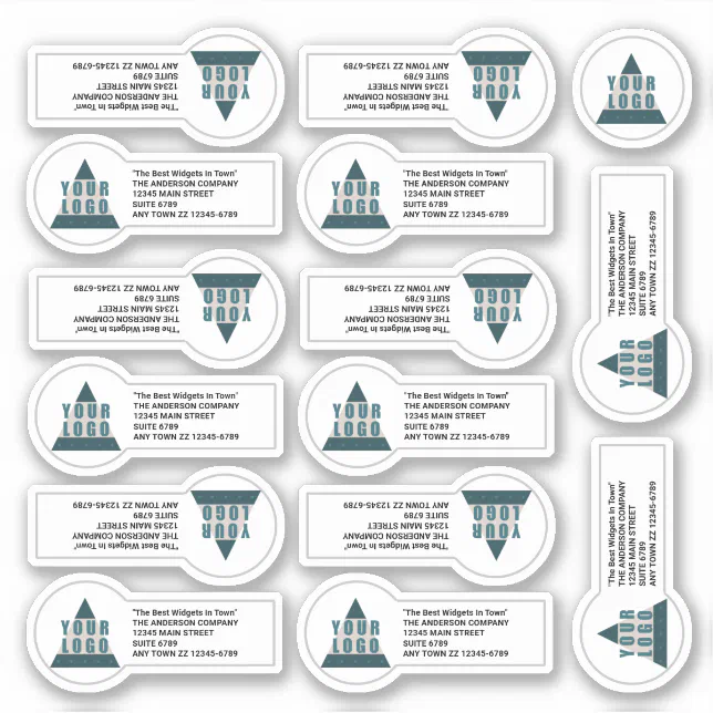 Business Logo Promo Address 14 Contour Cut Vinyl Sticker | Zazzle