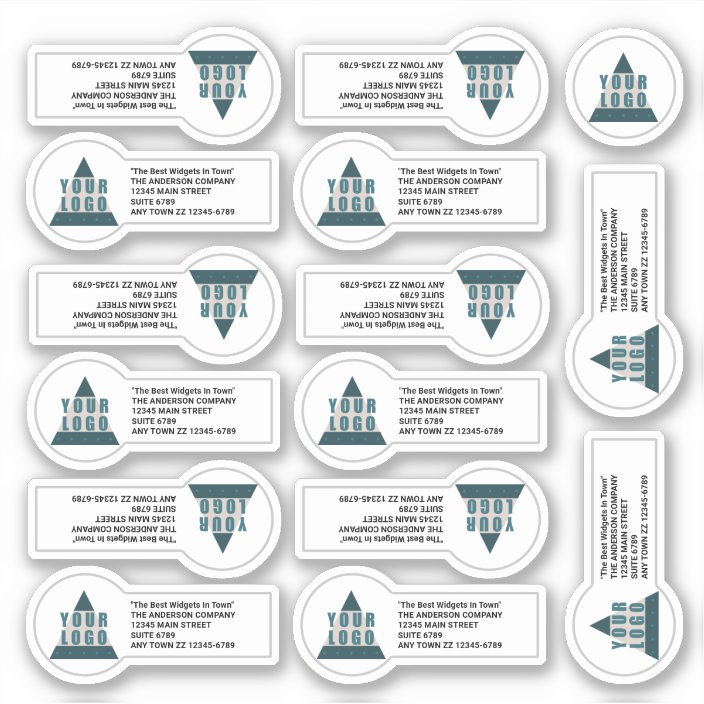 Business Logo Promo Address 14 Contour Cut Vinyl Sticker | Zazzle.com