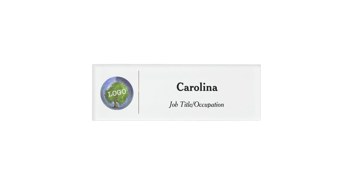 Business Logo Promotional Company Magnetic Name Tag | Zazzle