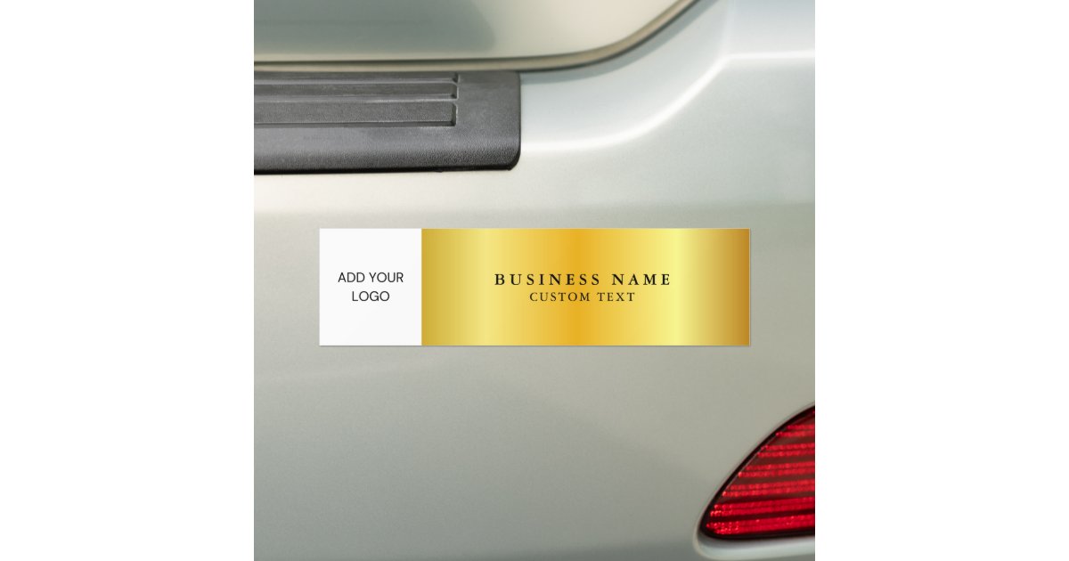 Business Logo Promotional Gold Gradient Bumper Sticker | Zazzle