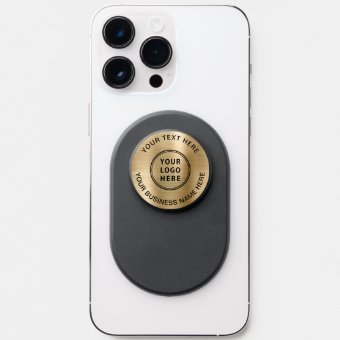 Business Logo Promotional Gold PopSocket | Zazzle