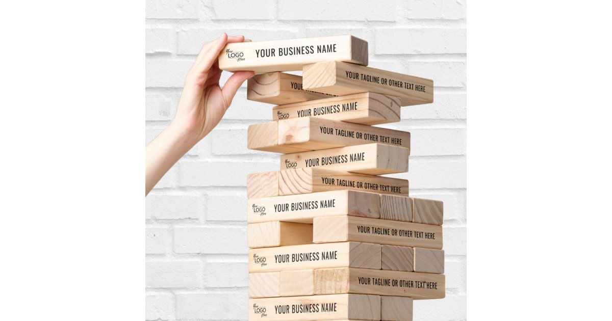 Business Logo Promotional Topple Tower | Zazzle