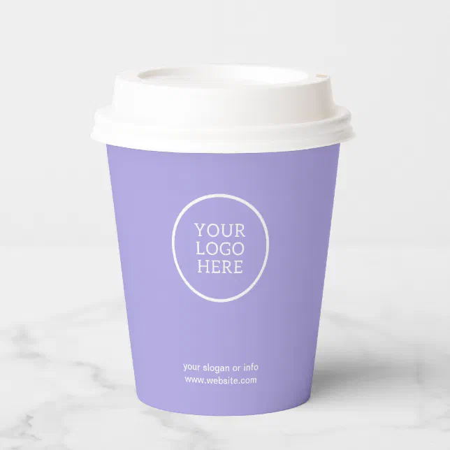 Business Logo purple Modern Professional Paper Cups | Zazzle