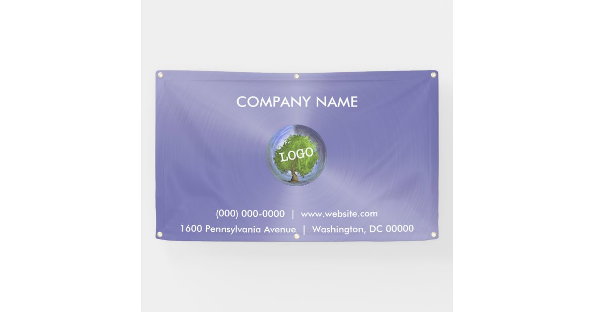 Business Logo Purple Outdoor Banner | Zazzle