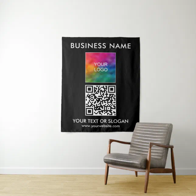 Business Logo QR Code Backdrop Party Event Seminar | Zazzle