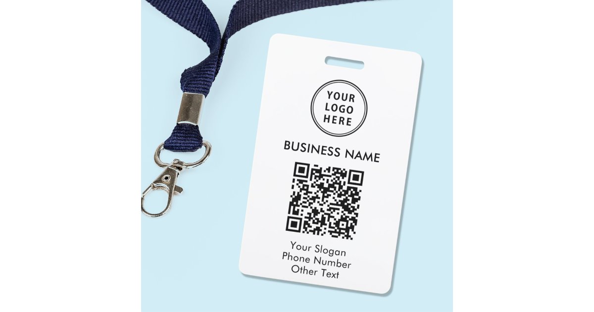 Business Logo QR Code Badge | Zazzle