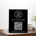 Business Logo QR Code Black Foam Board Sign | Zazzle