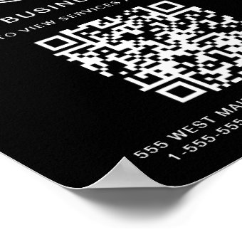 Business Logo QR Code Black Poster | Zazzle