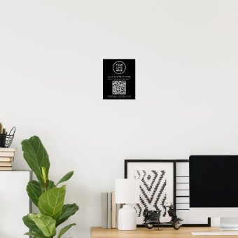 Business Logo QR Code Black Poster | Zazzle