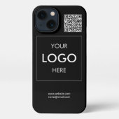 Business Logo QR Code Branding Black iPhone Case | Zazzle