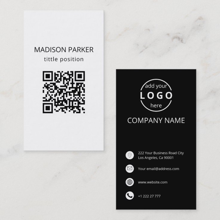 Business Logo QR Code Business Card | Zazzle