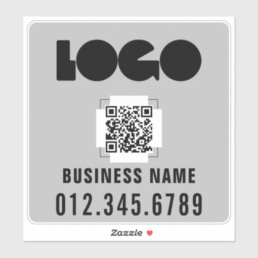 Business Logo & QR Code Car Window Vinyl Bumper St Sticker | Zazzle
