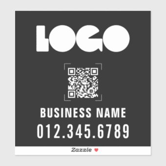 Business Logo & QR Code Car Window Vinyl Bumper Sticker | Zazzle