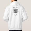 Business logo QR code Company brand swag Men White Hoodie | Zazzle