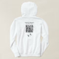 Business logo QR code Company brand swag Men White Hoodie | Zazzle