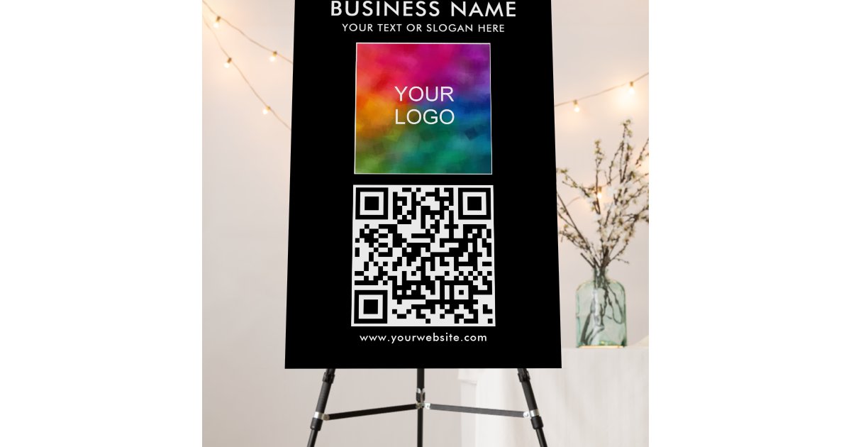 Business Logo QR Code Creative Modern Template Foam Board | Zazzle