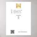 Business logo qr code custom text poster | Zazzle