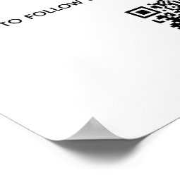 Business logo qr code instagram custom text poster | Zazzle