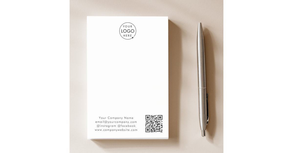 Business Logo | QR Code Minimal Simple White Post-it Notes | Zazzle