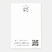 Business Logo | QR Code Minimal Simple White Post-it Notes | Zazzle