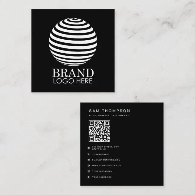Business Logo QR Code Modern Minimalist Calling Card | Zazzle