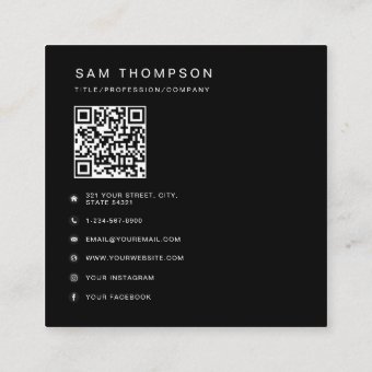 Business Logo QR Code Modern Minimalist Calling Card | Zazzle
