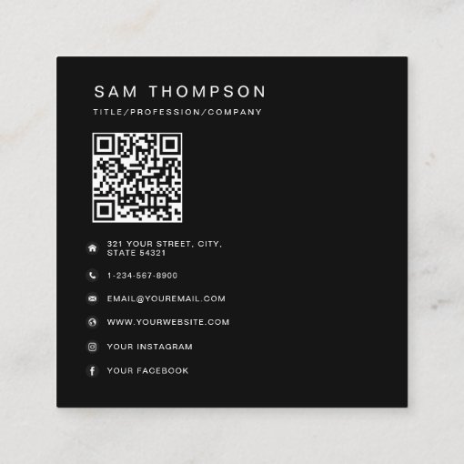 Business Logo QR Code Modern Minimalist Calling Card | Zazzle