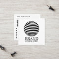 Business Logo QR Code Modern Minimalist White Calling Card | Zazzle