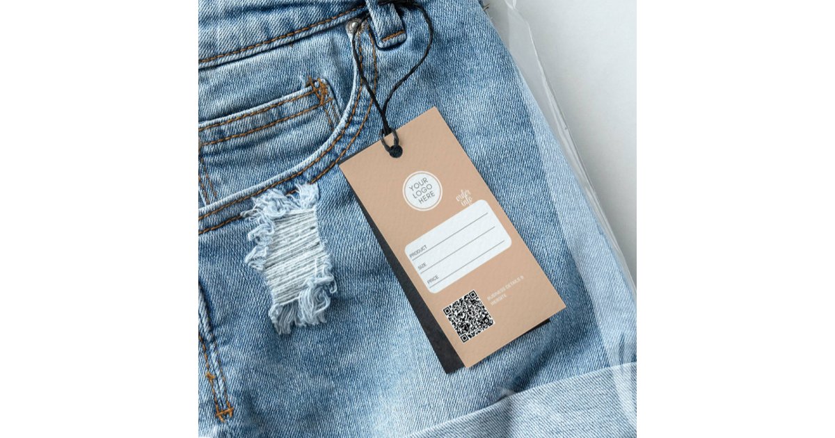 Business Logo QR Code Price Hang Tag | Zazzle