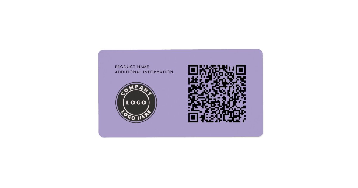 Business Logo QR Code Product ID Label | Zazzle
