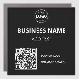 Business Logo QR Code Promote Car Magnet | Zazzle