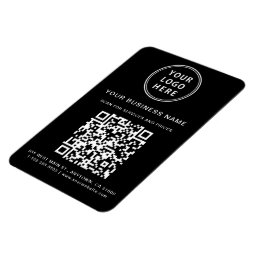 Business Logo QR Code Promotional Black Magnet | Zazzle