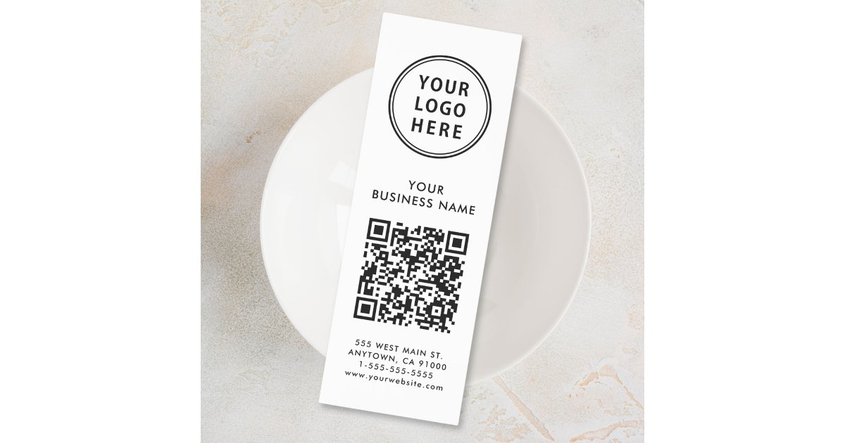 Business Logo QR Code Promotional Bookmarks | Zazzle