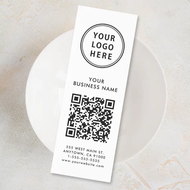 Business Logo QR Code Promotional Bookmarks | Zazzle