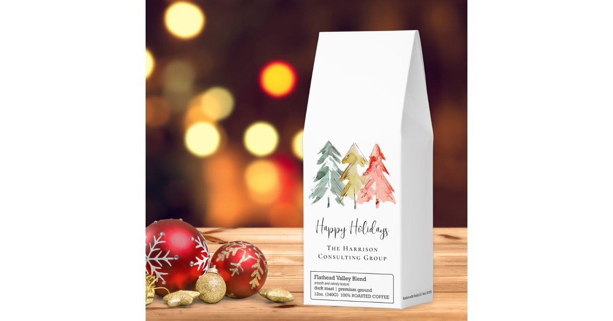 Business Logo QR Code Promotional Christmas Roasted Coffee | Zazzle