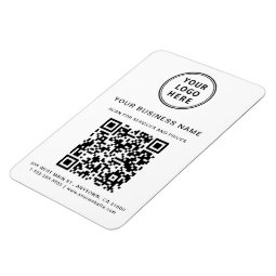 Business Logo QR Code Promotional Magnet | Zazzle
