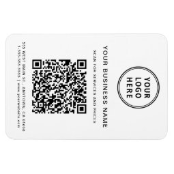 Business Logo QR Code Promotional Magnet | Zazzle
